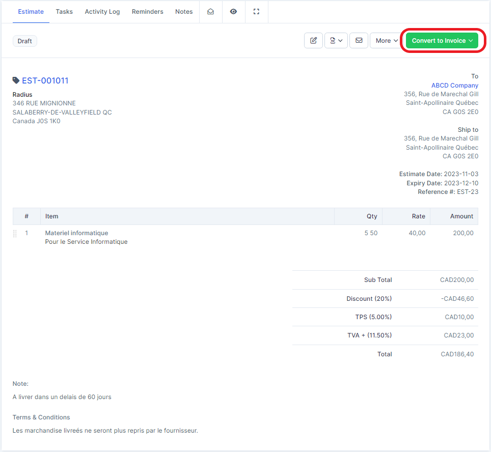 How to convert an estimate into an invoice? How to convert an estimate into an invoice?